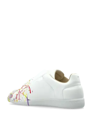 MAISON MARGIELA Leather Sneakers With Paint Splatter Detail