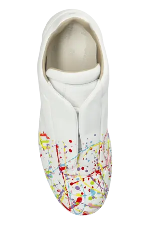 MAISON MARGIELA Leather Sneakers With Paint Splatter Detail