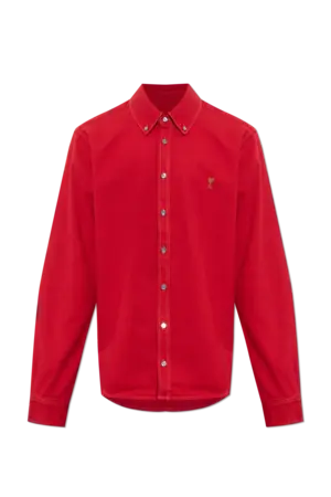 AMI Paris Denim Shirt - Red