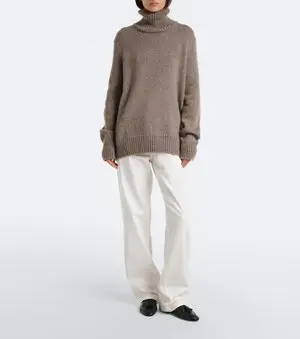 THE ROW Plira Cashmere Turtleneck Sweater - Grey