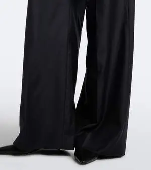 THE ROW Daniela Virgin Wool Wide-leg Pants In Dark Navy