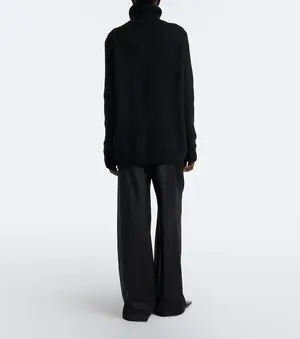 THE ROW Daniela Virgin Wool Wide-leg Pants In Dark Navy