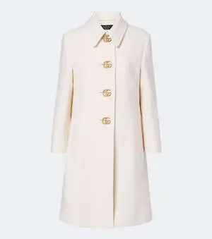 Gucci Gg Marmont Wool Coat - White