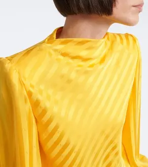Valentino Garavani Vlogo Striped Silk Jacquard Blouse