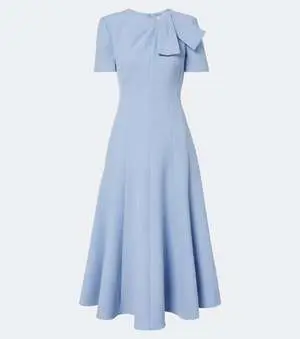 Roland Mouret Bow-detail Crêpe Cocktail Dress - Blue