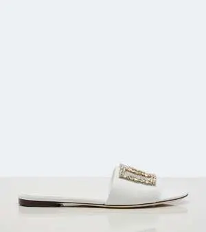Dolce & Gabbana Dg Embellished Leather Slides