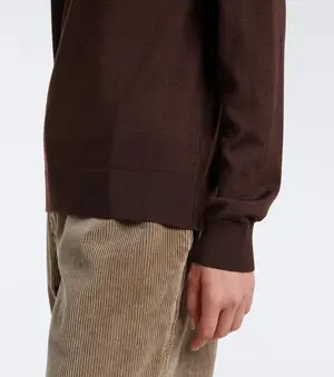 THE ROW Pauli Wool And Silk Polo Sweater - Brown