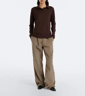 THE ROW Pauli Polo Sweater - Brown