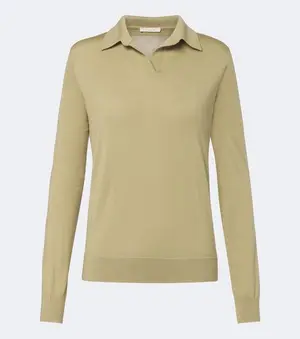 THE ROW Pauli Wool And Silk Polo Sweater