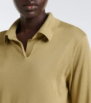THE ROW Pauli Wool And Silk Polo Sweater