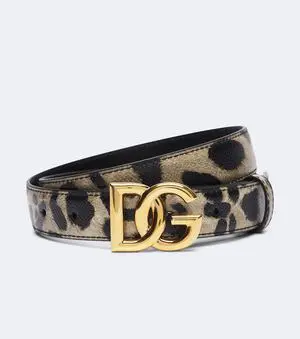 Dolce & Gabbana Leopard-print Leather Belt