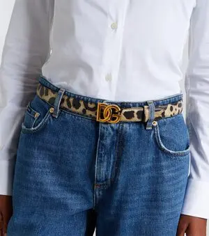 Dolce & Gabbana Leopard-print Leather Belt