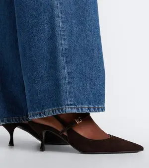 Dolce & Gabbana Suede Slingback Pumps - Brown