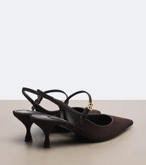 Dolce & Gabbana Suede Slingback Pumps - Brown