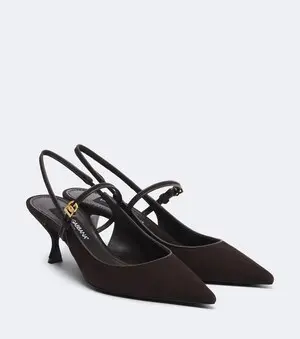 Dolce & Gabbana Suede Slingback Pumps - Brown