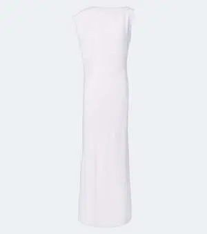 Jacquemus Drapée Jersey Maxi Dress - White