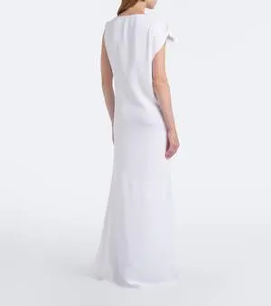 Jacquemus Drapée Jersey Maxi Dress - White