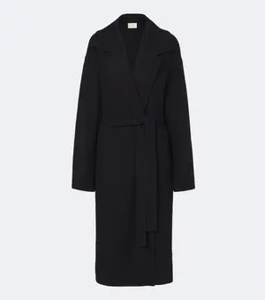 THE ROW Ciara Wool And Cashmere-blend Wrap Coat - Black