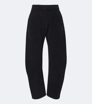 NILI LOTAN Shon Cotton-blend Corduroy Barrel-leg Jeans - Black