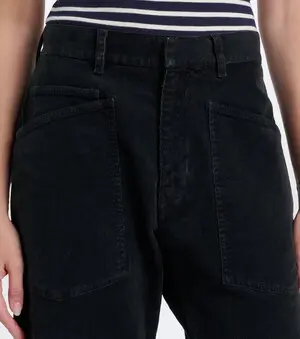 NILI LOTAN Shon" Cotton-blend Corduroy Barrel-leg Pants - Black