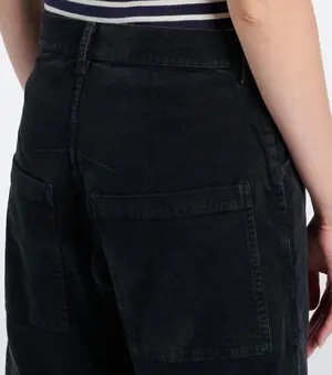 NILI LOTAN Shon" Cotton-blend Corduroy Barrel-leg Pants - Black