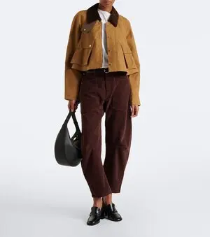 NILI LOTAN Shon" Cotton-blend Corduroy Barrel-leg Pants - Brown