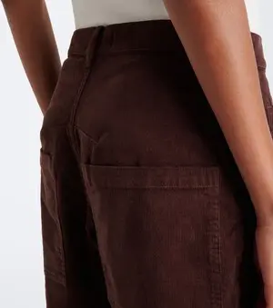 NILI LOTAN Shon" Cotton-blend Corduroy Barrel-leg Pants - Brown