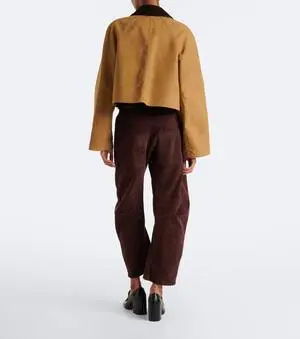 NILI LOTAN Shon" Cotton-blend Corduroy Barrel-leg Pants - Brown