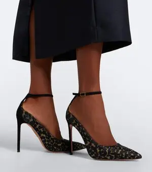 AQUAZZURA Panthera Leopard-print Mesh Pumps