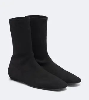 THE ROW Cindy Suede Ankle Boots - Black