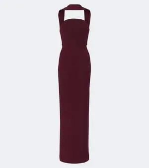 Roland Mouret Scarf-detail Bustier Gown - Burgundy