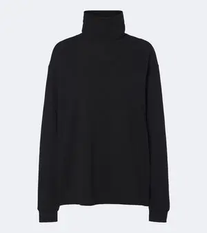 THE ROW Kelta Cotton Turtleneck Sweater - Black