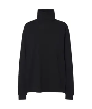 THE ROW Kelta Cotton Turtleneck Sweater - Black