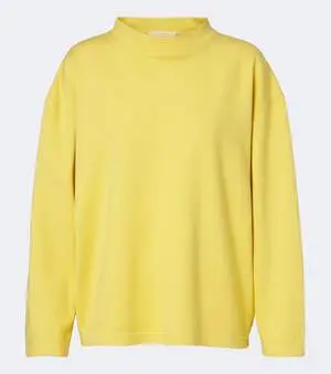 THE ROW Kate Cotton-blend Jersey Sweatshirt - Yellow