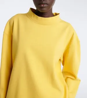 THE ROW Kate Cotton-blend Jersey Mockneck Sweatshirt
