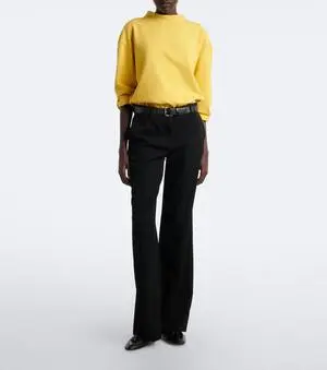 THE ROW Kate Cotton-blend Jersey Mockneck Sweatshirt
