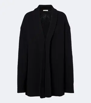 THE ROW Parry Cashmere, Wool, And Silk Cardigan - Black