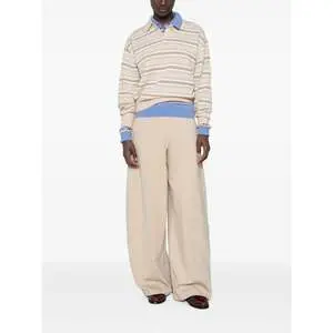 Guest In Residence Striped Cashmere Polo Sweater - Cream