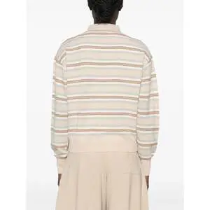 Guest In Residence Striped Cashmere Polo Sweater - Cream