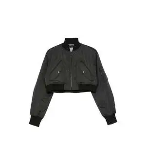 Balenciaga Cropped Bomber Jacket - Black