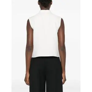 Giorgio Armani Sleeveless Top With Bow Detail - Cream