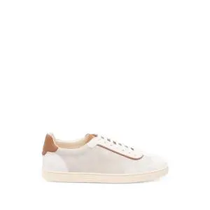 Brunello Cucinelli Low-top Panelled Suede Trainers - Cream