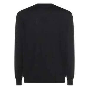 Malo Virgin Wool Crew Neck Jumper - Black