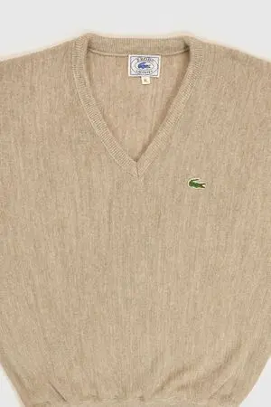 Lacoste Tan V-neck Sweater