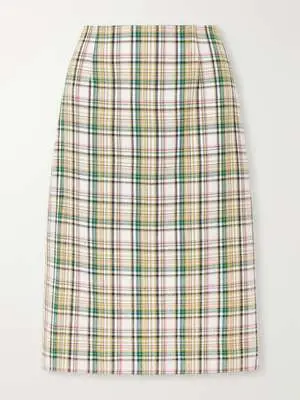 Carolina Herrera Checked Jacquard Midi Skirt