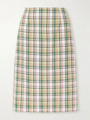 Carolina Herrera Checked Jacquard Midi Skirt - Green