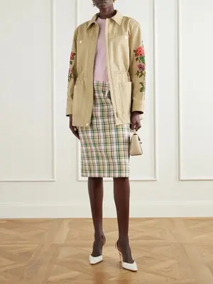 Carolina Herrera Checked Jacquard Midi Skirt