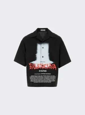 Balenciaga Short Sleeve Bowling Shirt - Black