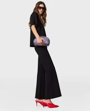 Stella McCartney Compact Knit Flared Pants - Black