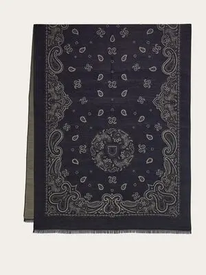 FERRAGAMO Arabesque Print Stole - Blue